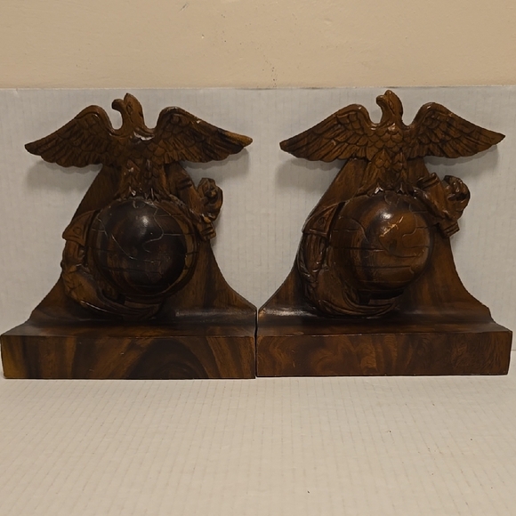 Accents | Vintage Wooden Marine Corps Bookends | Poshmark